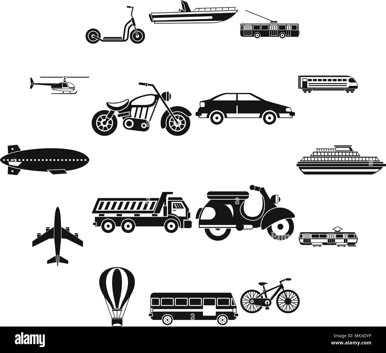 Transportation icons set, simple style Stock Vector Image & Art - Alamy