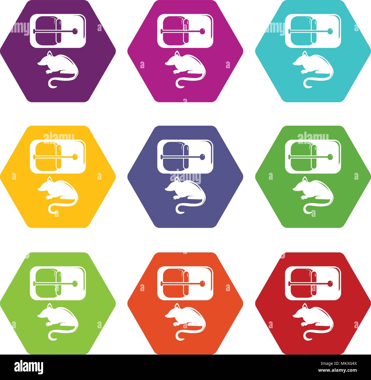 Mousetrap icons set 9 vector Stock Vector Image & Art - Alamy