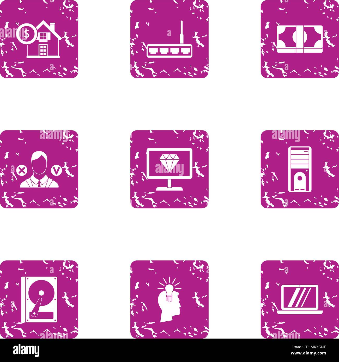 Trading operation icons set, grunge style Stock Vector Image & Art - Alamy