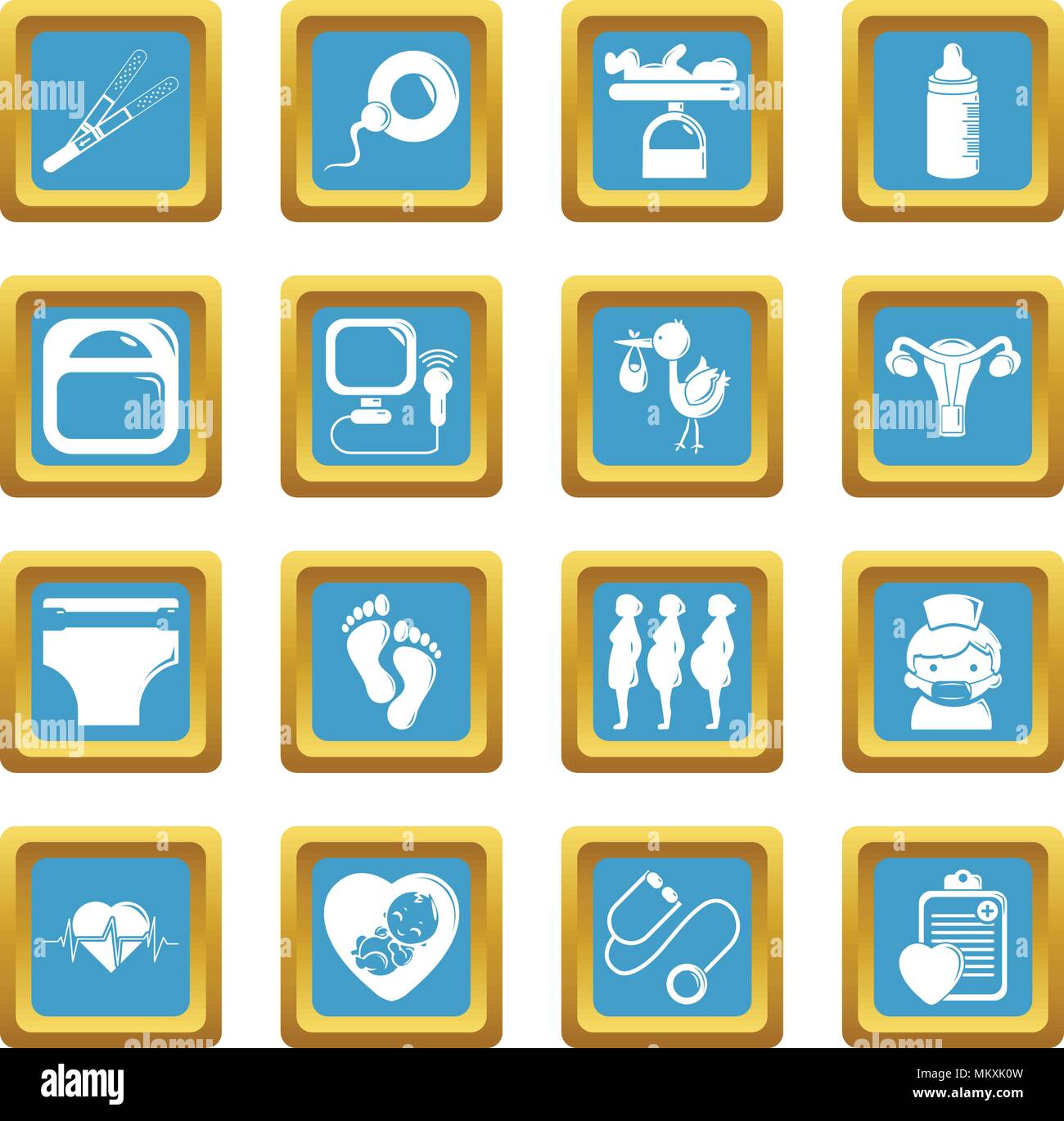 Pregnancy icons set sapphirine square vector Stock Vector Image & Art ...