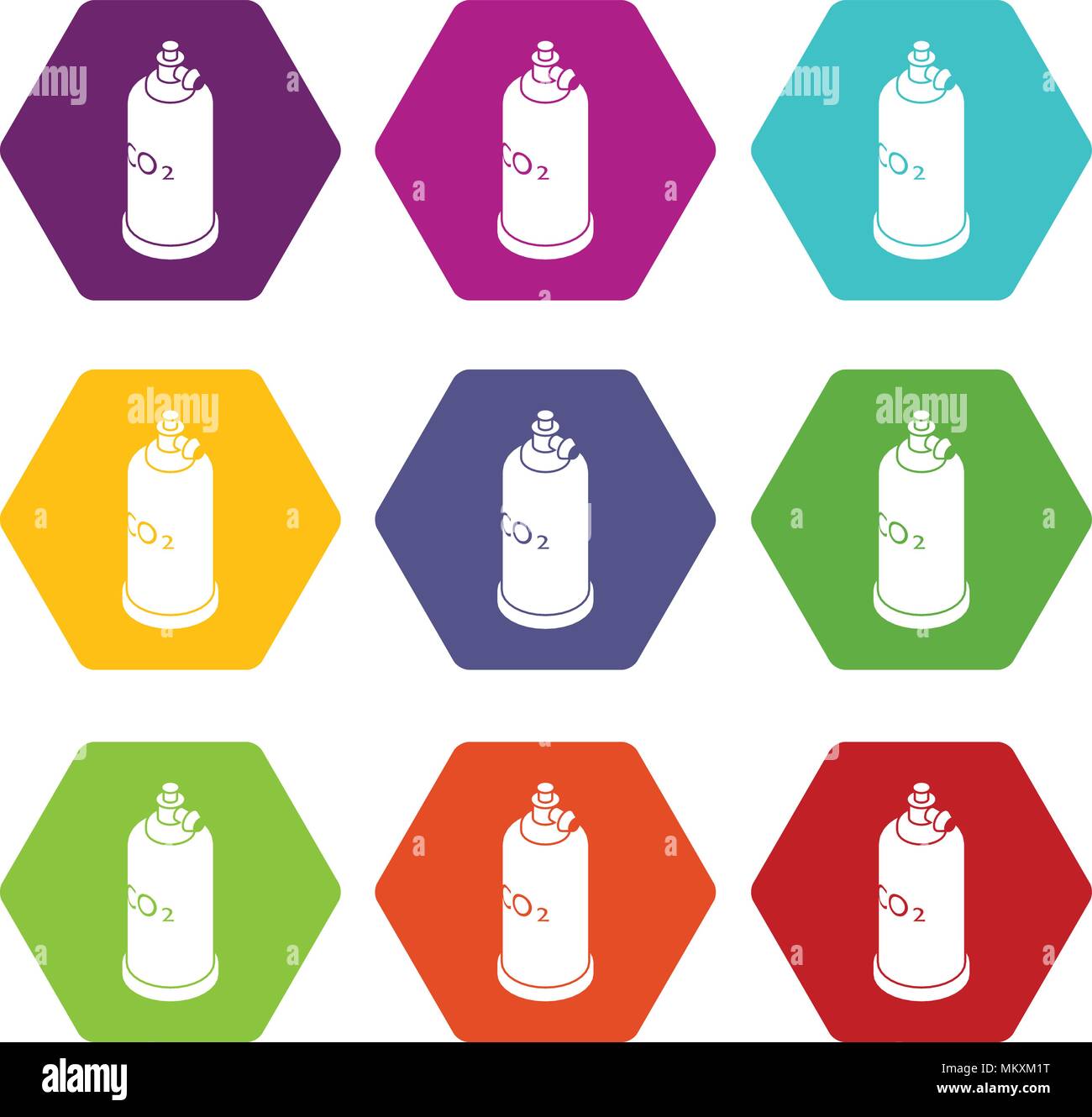 Welding cylinder co2 icons set 9 vector Stock Vector Image & Art - Alamy