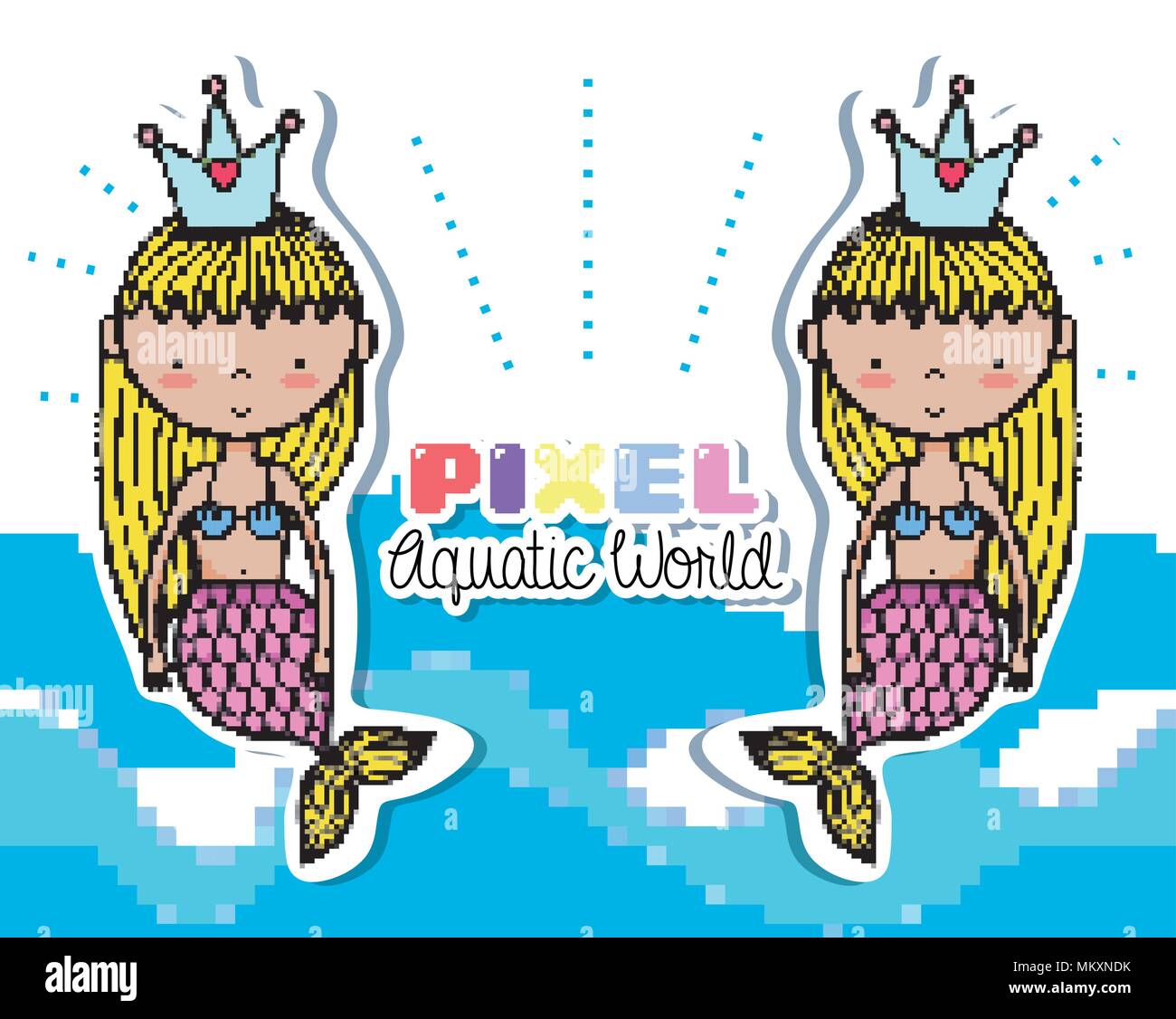 Pixel art aquatic world cartoons Stock Vector Image & Art - Alamy