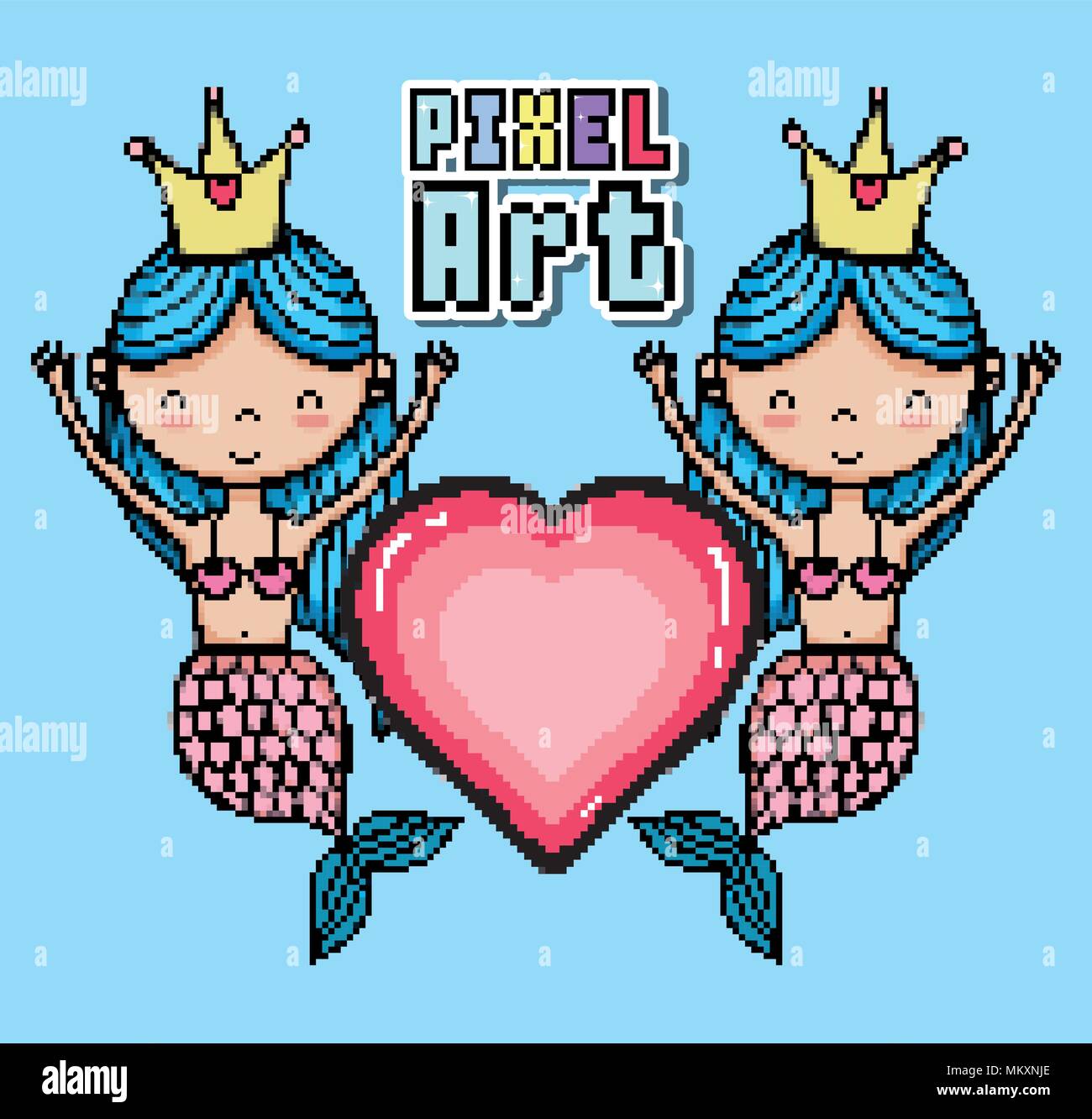 Pixel art aquatic world cartoons Stock Vector Image & Art - Alamy