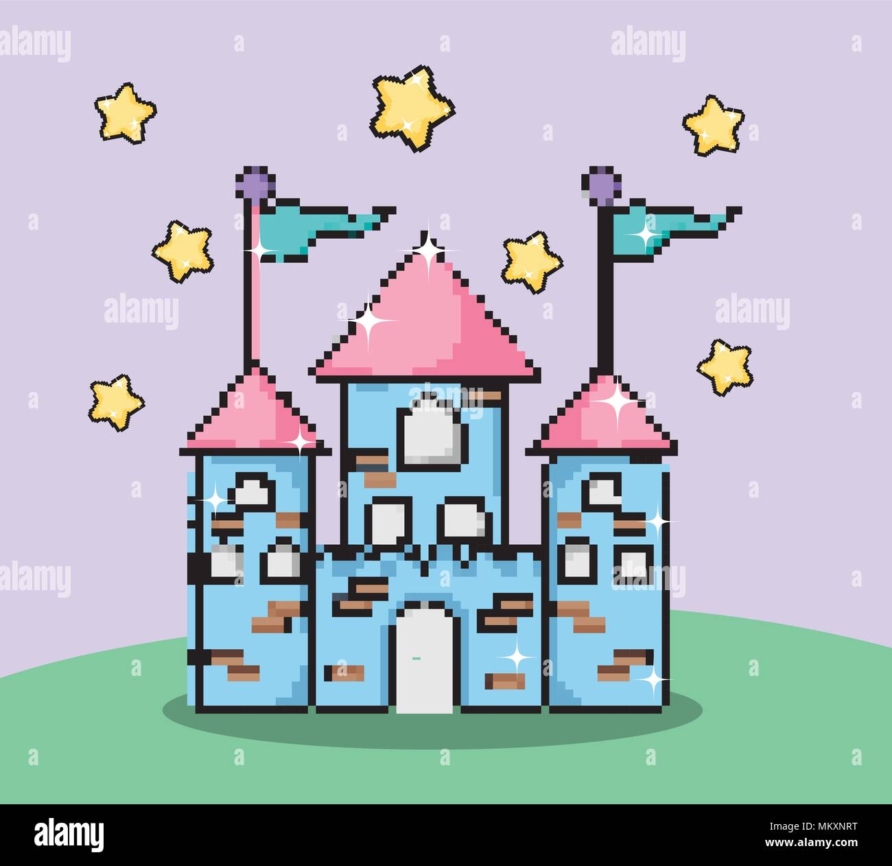 Pixelated fantasy castle Stock Vector Image & Art - Alamy