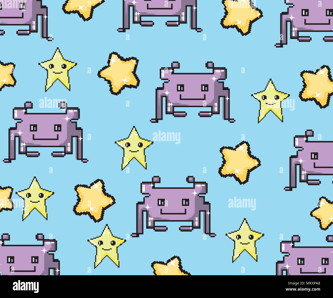 Pixel art videogame background Stock Vector Image & Art - Alamy