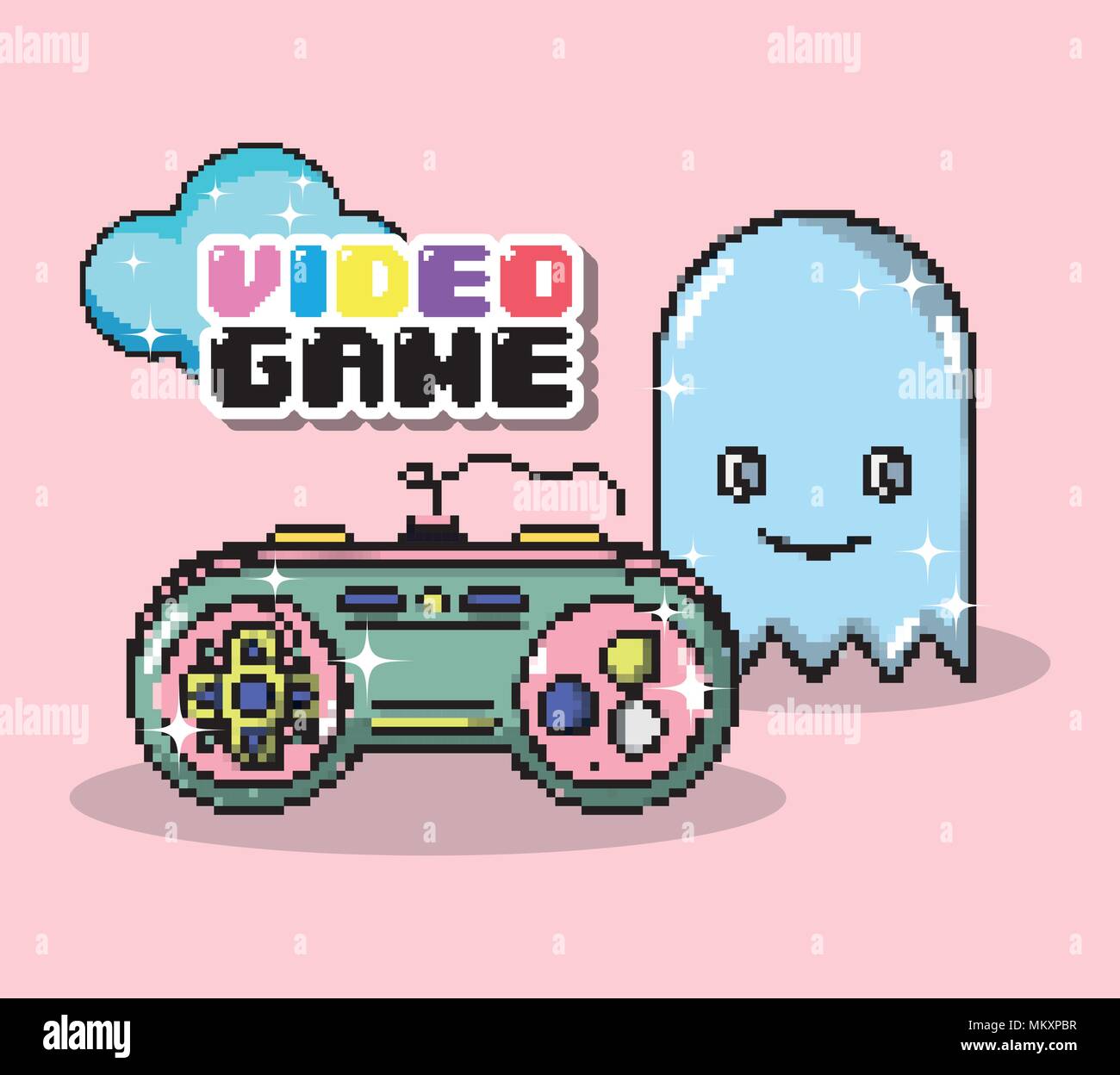 Videogame pixel cartoons Stock Vector Image & Art - Alamy