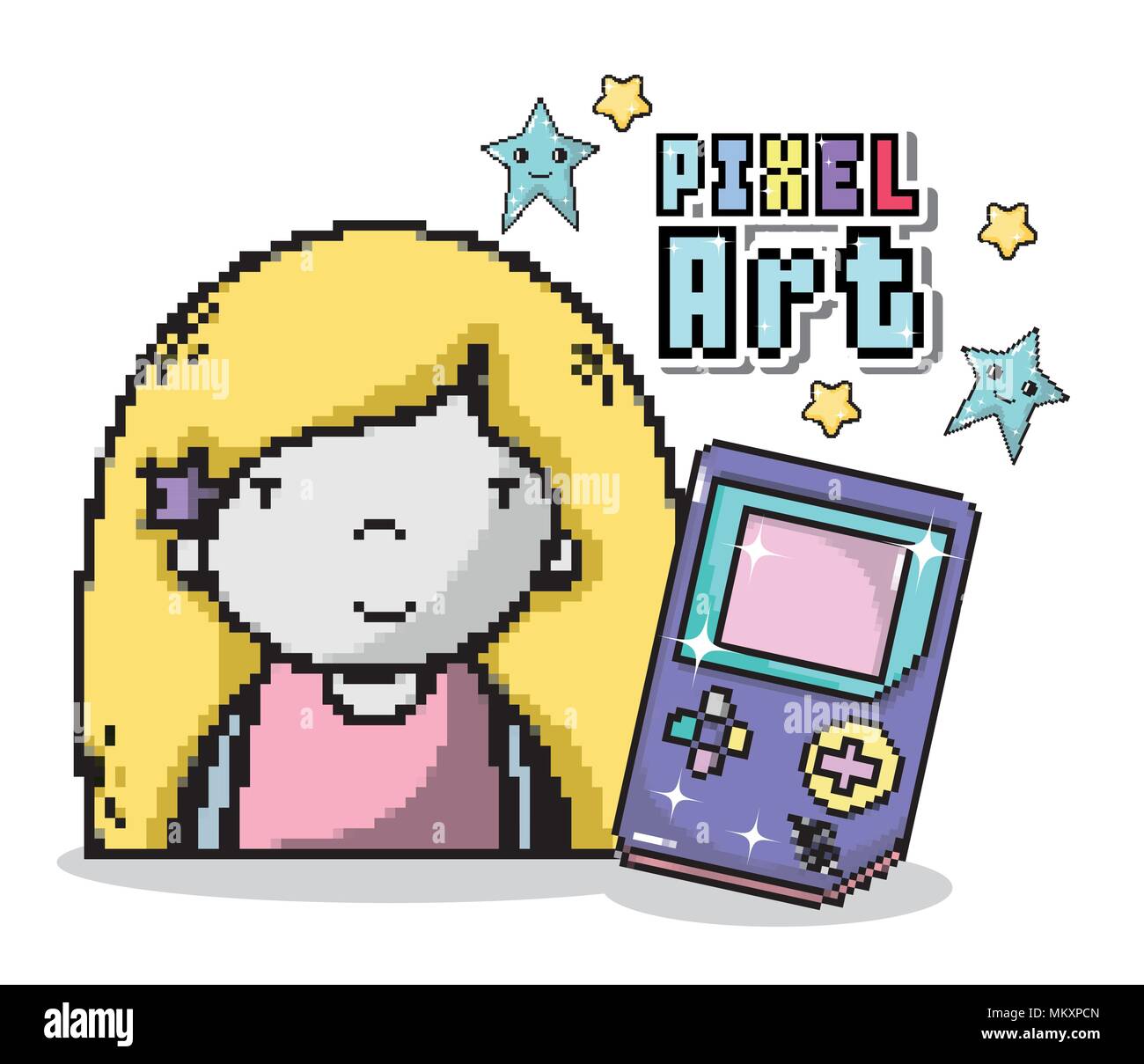 Pixel art cartoon Stock Vector Image & Art - Alamy