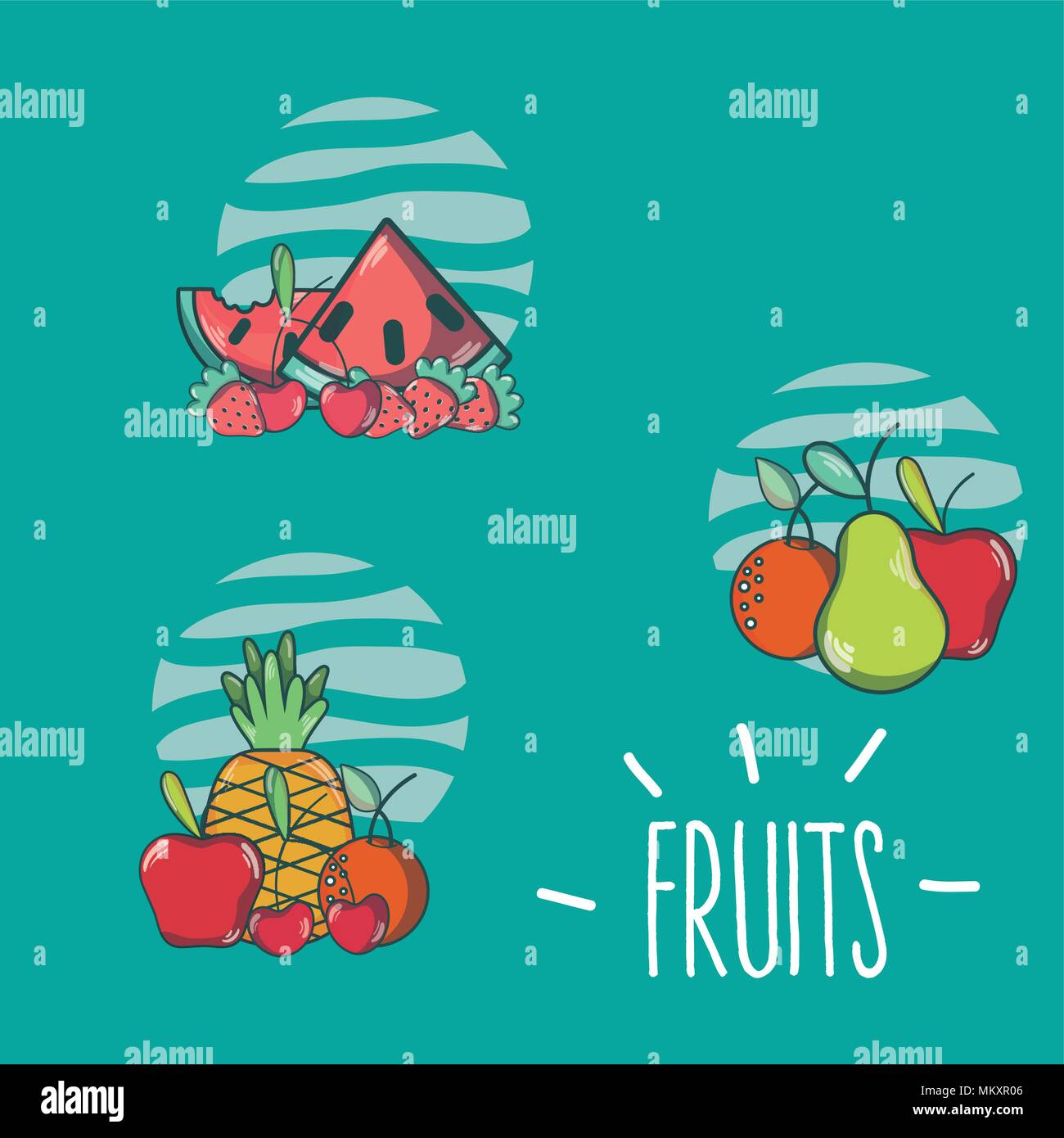 Set of fruits cartoons Stock Vector Image & Art - Alamy