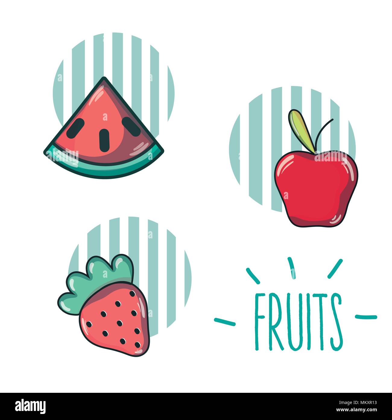 Set of fruits cartoons Stock Vector Image & Art - Alamy