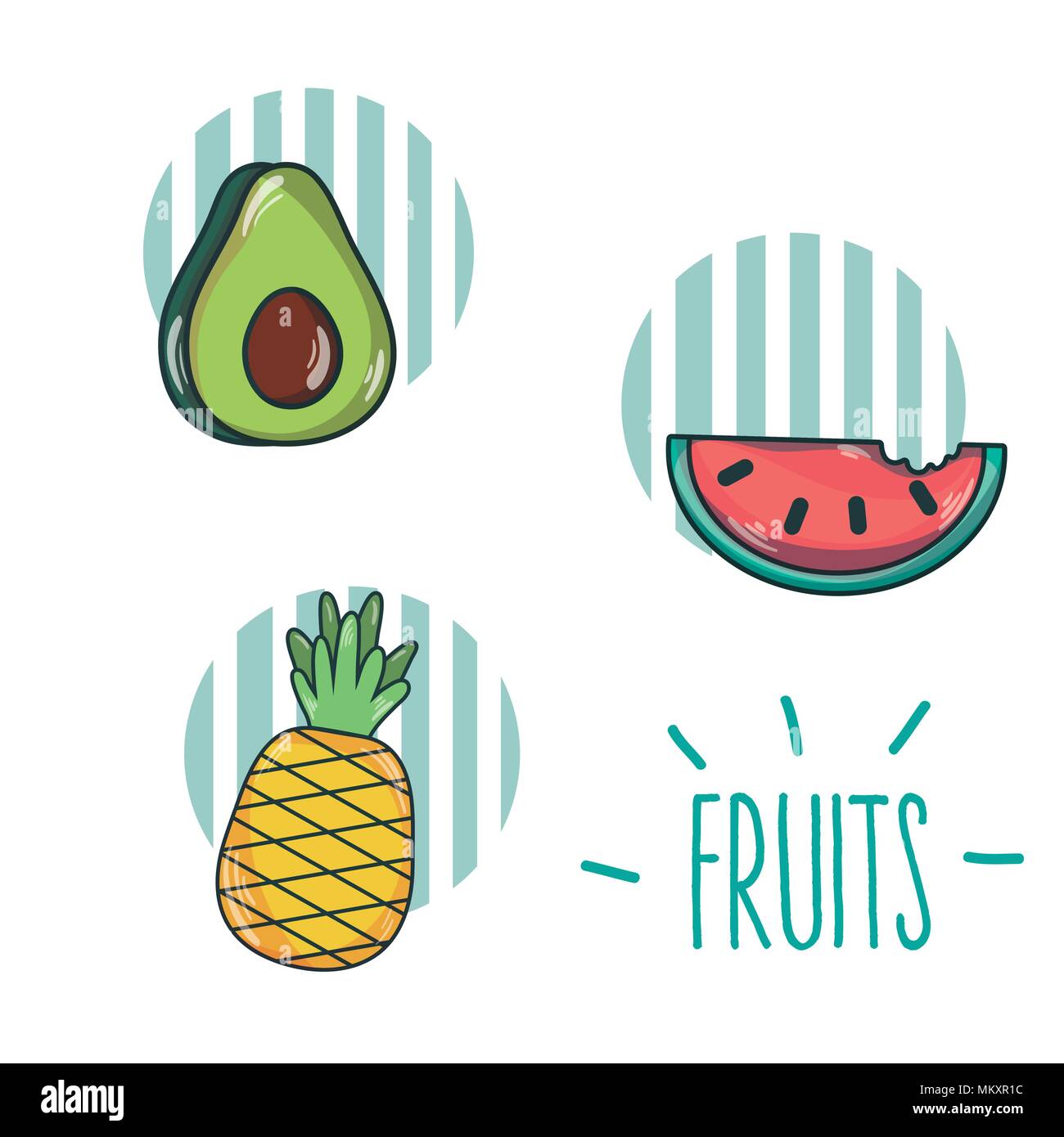 Set of fruits cartoons Stock Vector Image & Art - Alamy