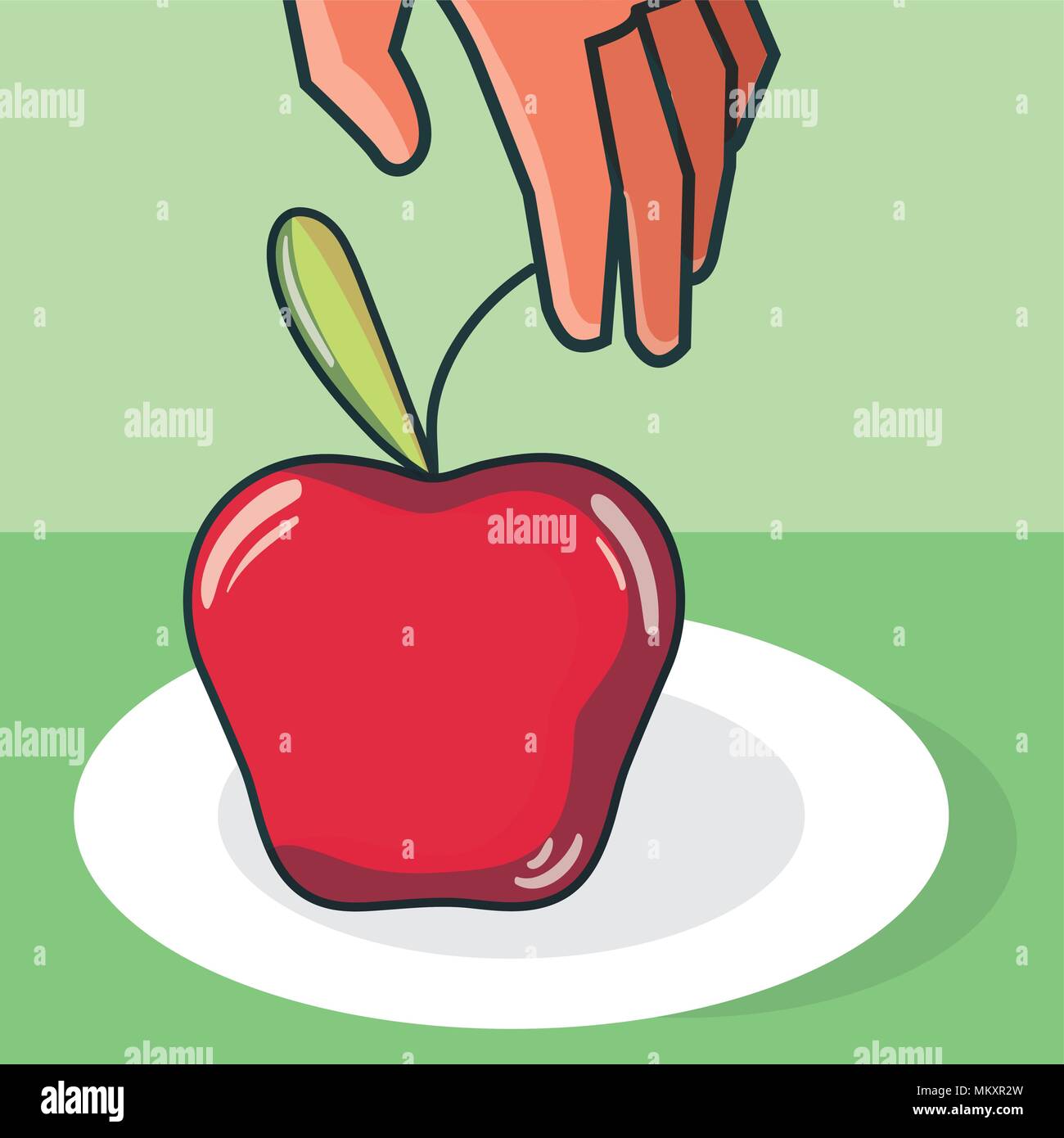 Hand grabbing apple Stock Vector Images - Alamy