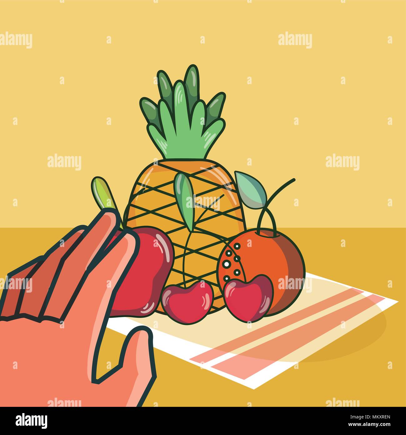 Hand grabbing fruits Stock Vector Image & Art - Alamy