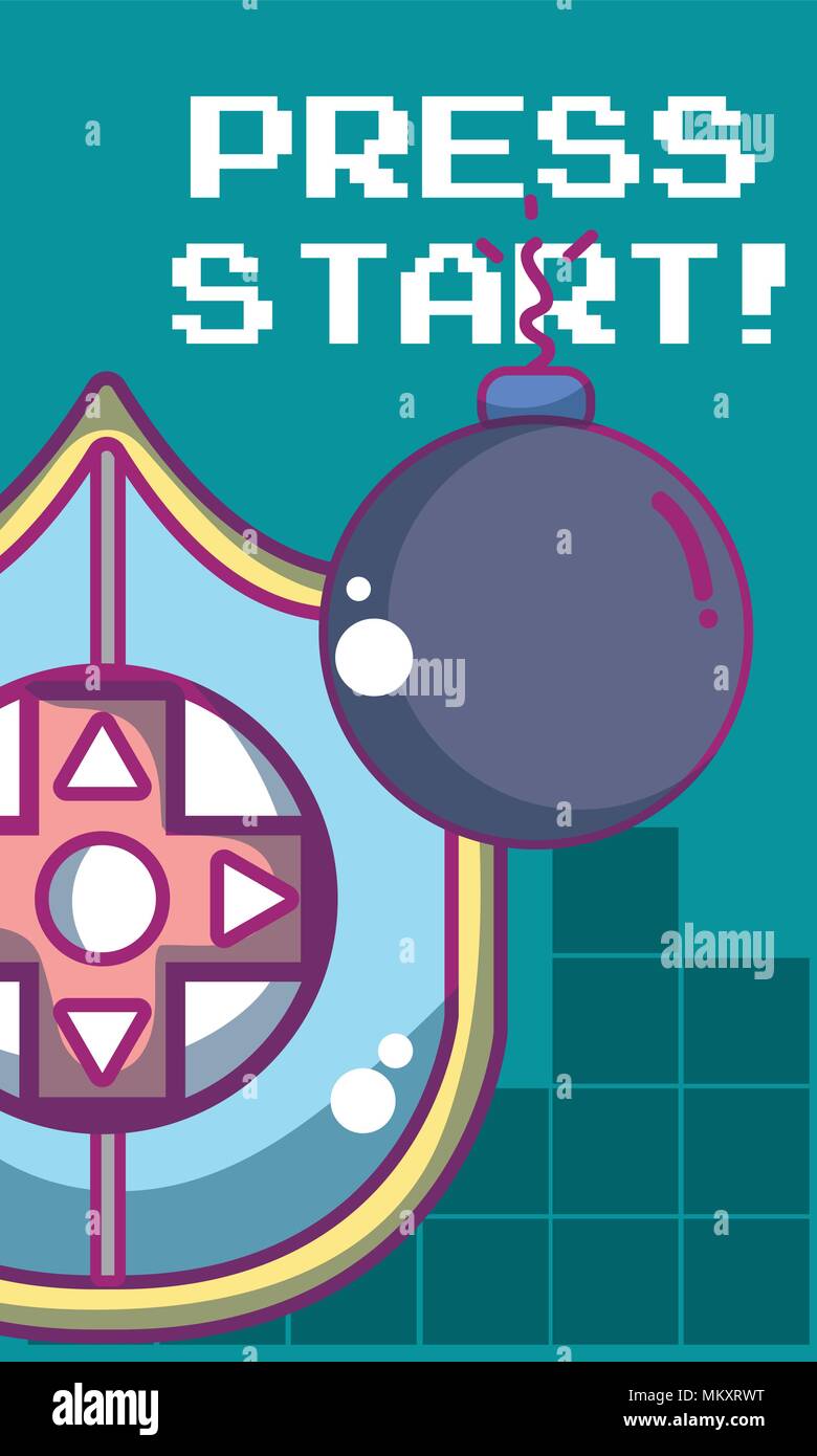 Press start videogame banner Stock Vector Image & Art - Alamy