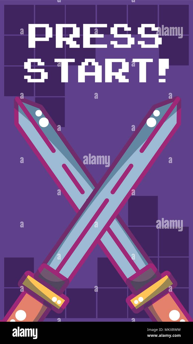 Press start videogame banner Stock Vector Image & Art - Alamy
