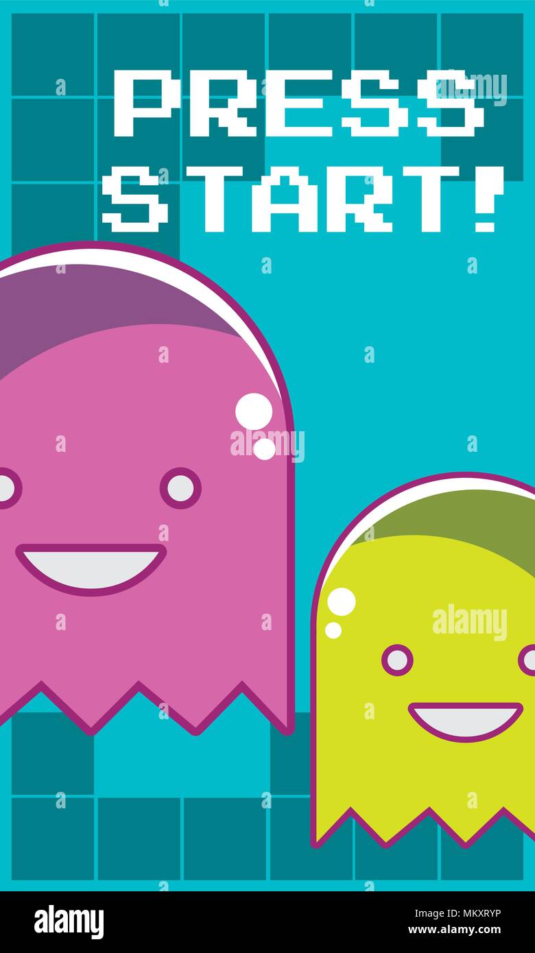 Press start videogame banner Stock Vector Image & Art - Alamy