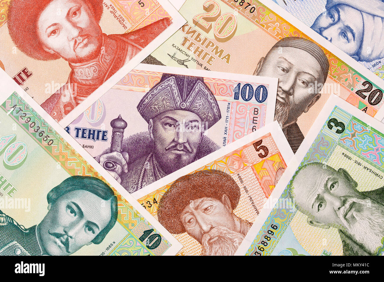 Kazakh money, a background Stock Photo - Alamy