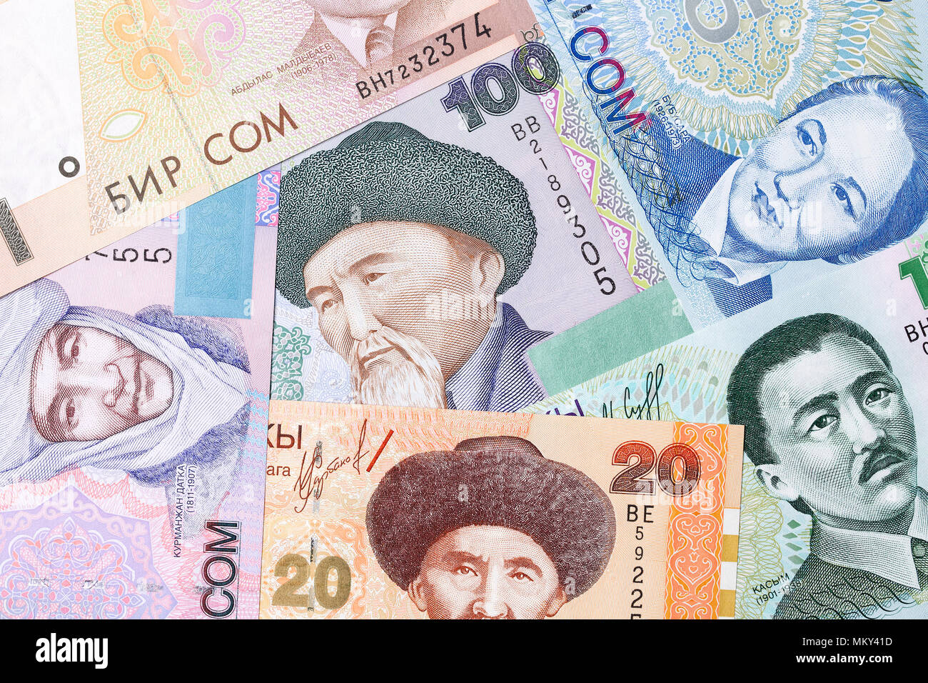 Kyrgyz money, a background Stock Photo - Alamy