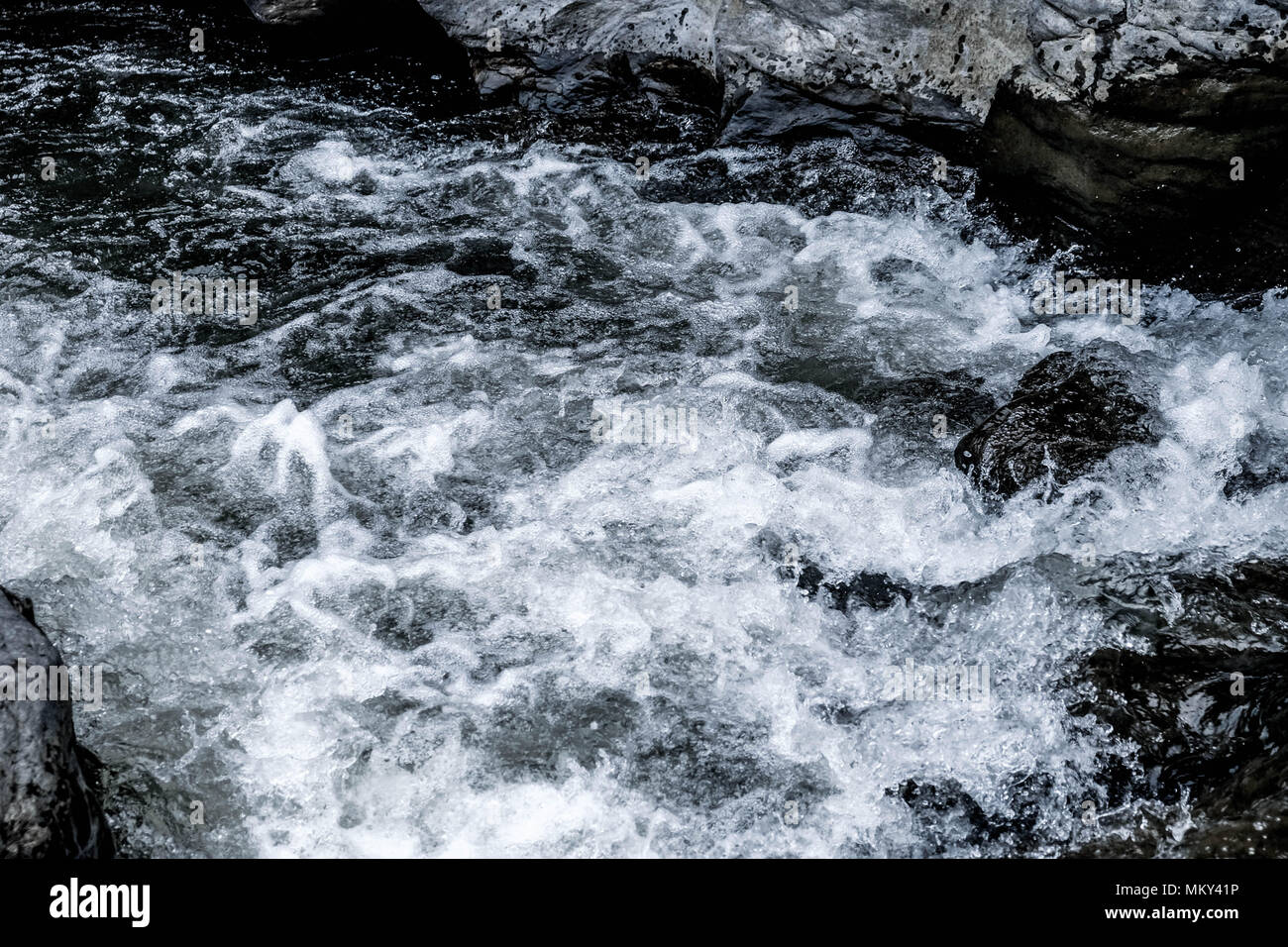 Abstract dark blue Waterfall wave water background texture Stock Photo ...