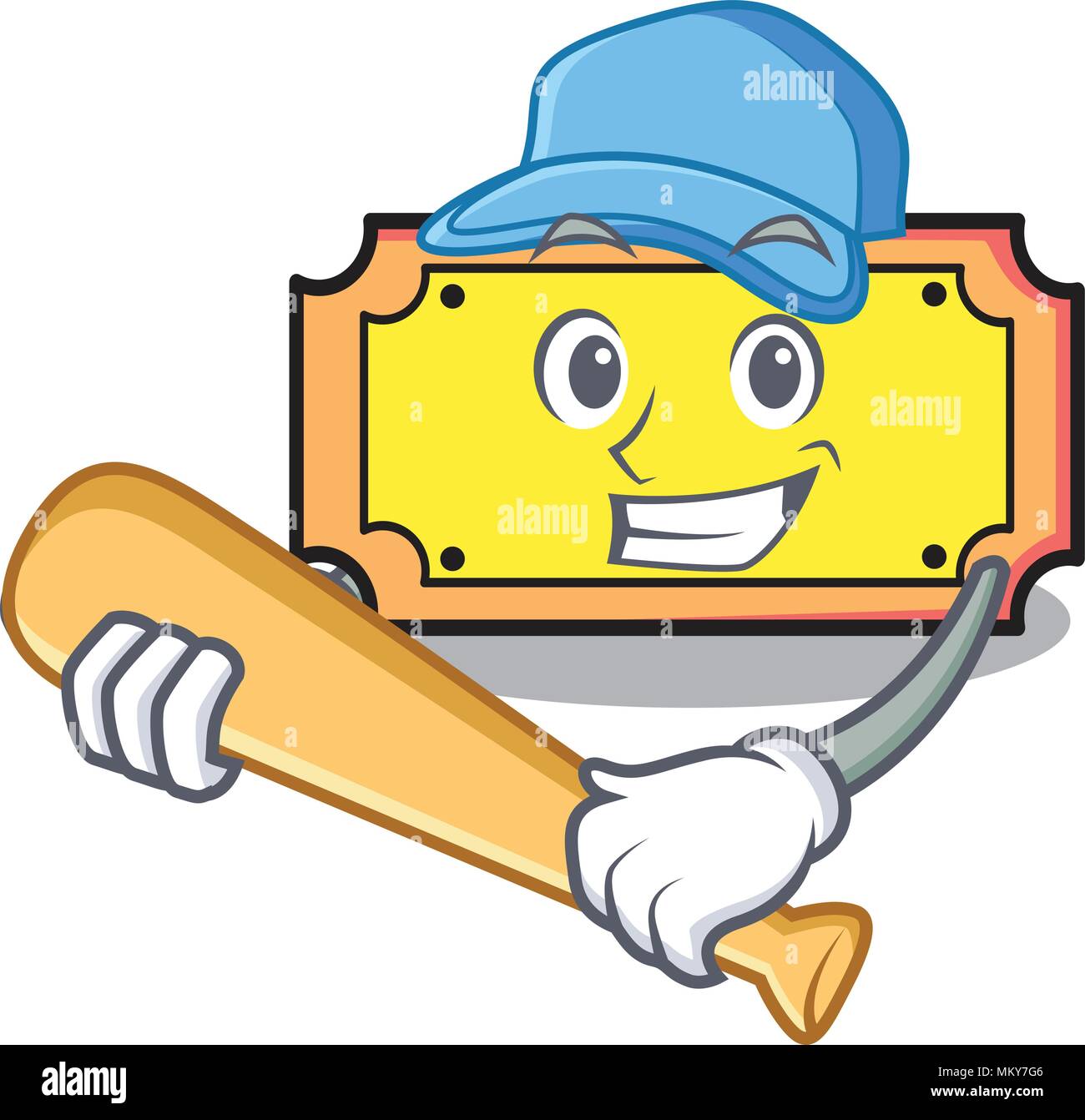 Playing baseball ticket character cartoon style Stock Vector Image ...
