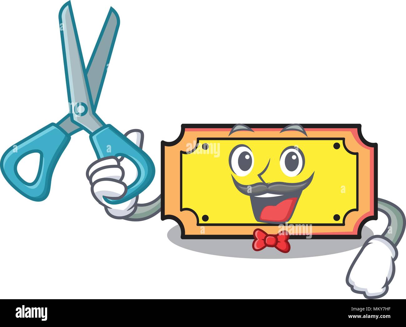 Barber ticket character cartoon style Stock Vector Image & Art - Alamy