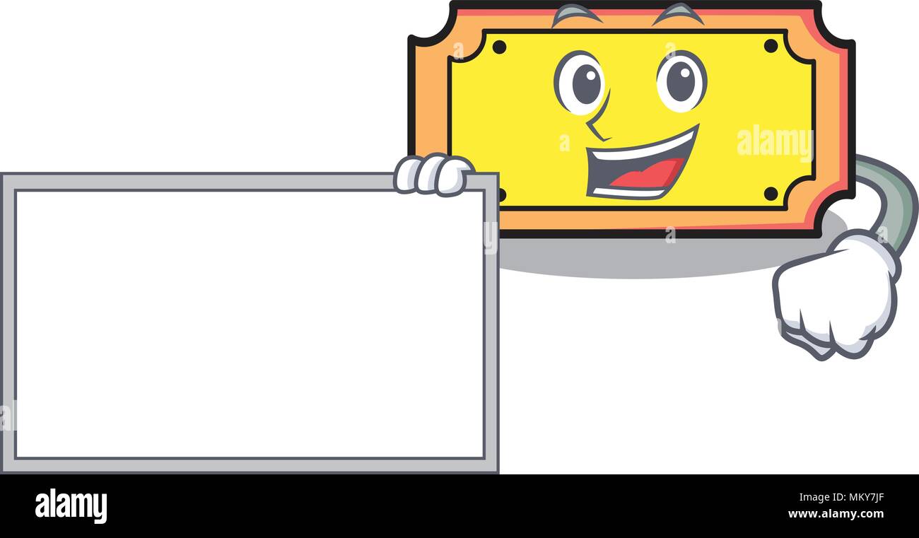 With board ticket character cartoon style Stock Vector Image & Art - Alamy