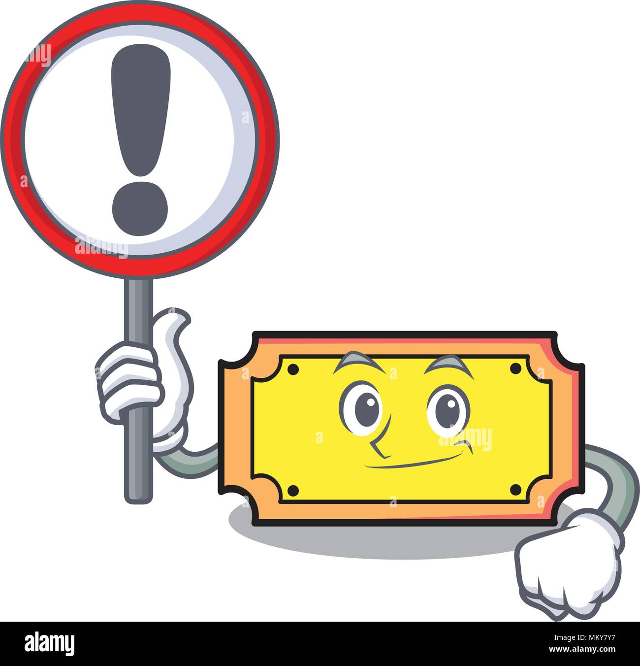 With sign ticket character cartoon style Stock Vector Image & Art - Alamy