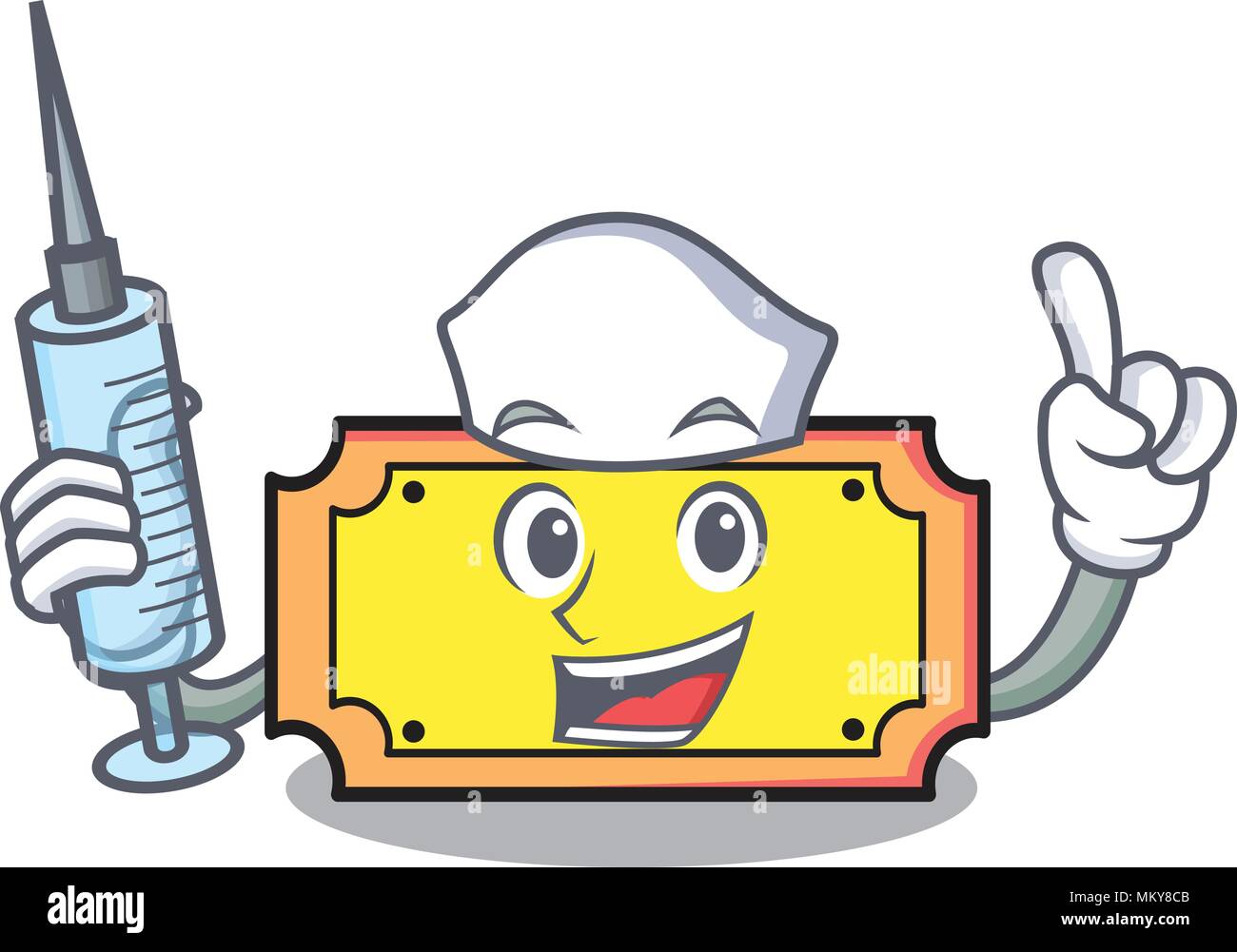Nurse ticket character cartoon style Stock Vector Image & Art - Alamy