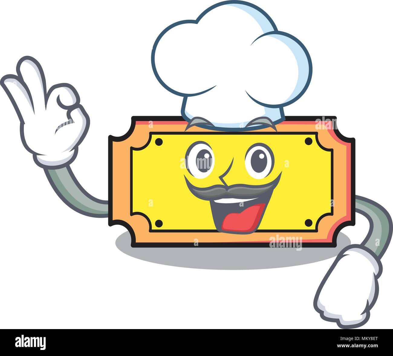 Chef ticket character cartoon style Stock Vector Image & Art - Alamy