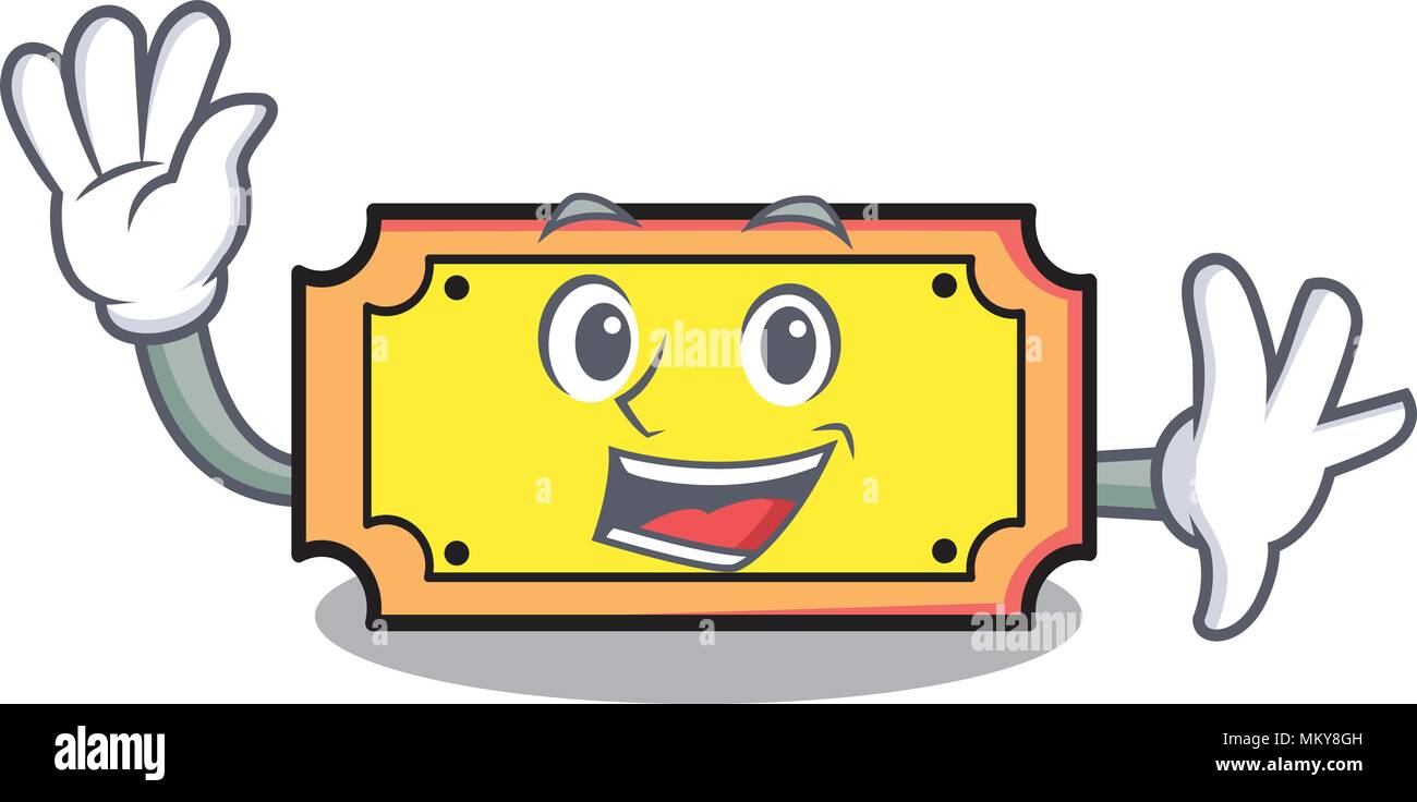 Waving ticket character cartoon style Stock Vector Image & Art - Alamy