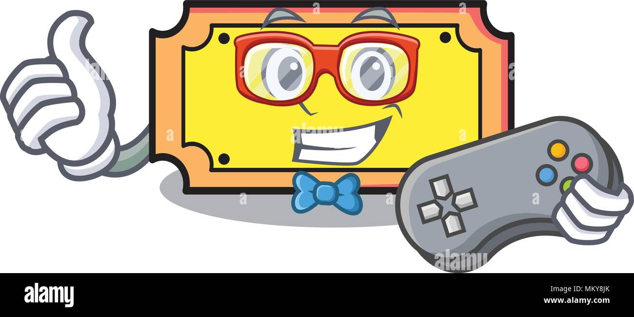 Gamer ticket mascot cartoon style Stock Vector Image & Art - Alamy
