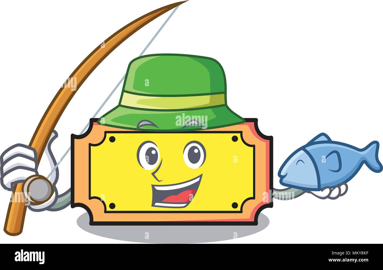 Fishing ticket mascot cartoon style Stock Vector Image & Art - Alamy