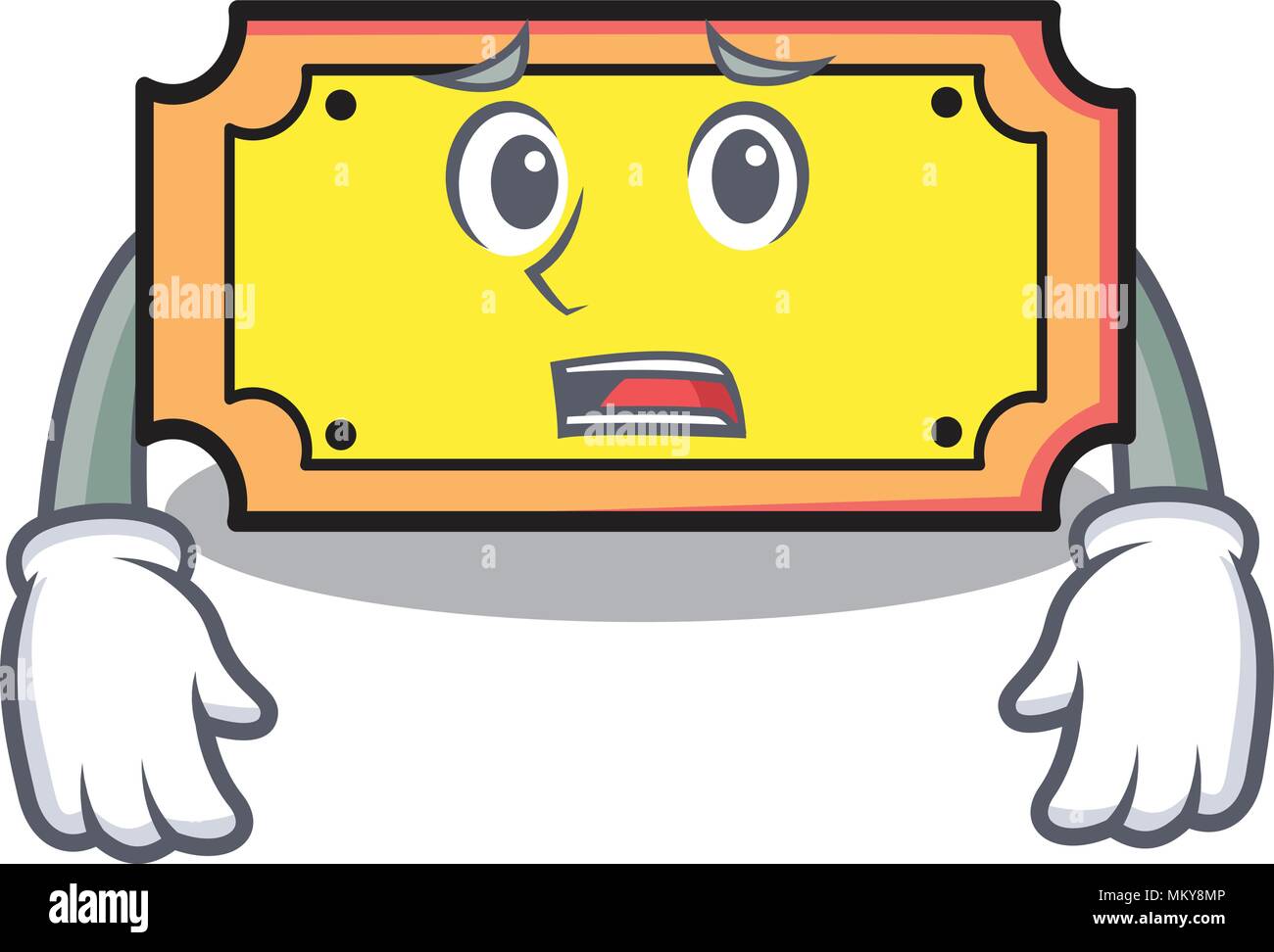 Afraid ticket mascot cartoon style Stock Vector Image & Art - Alamy