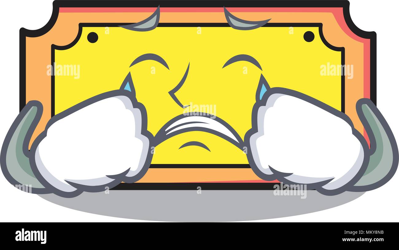 Crying ticket mascot cartoon style Stock Vector Image & Art - Alamy