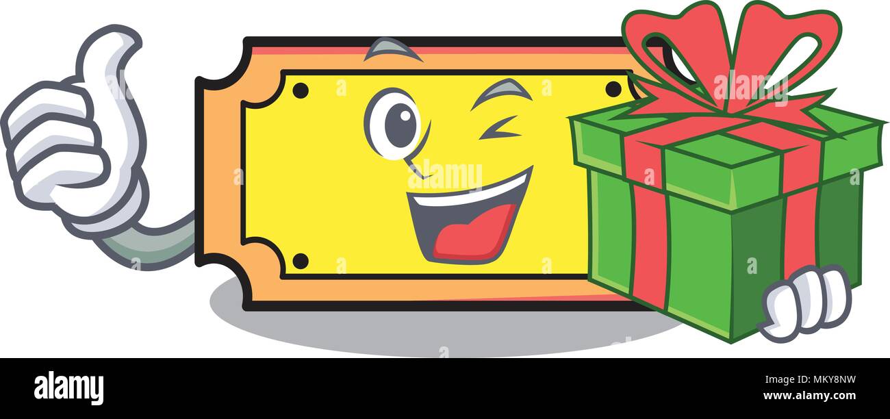 With gift ticket mascot cartoon style Stock Vector Image & Art - Alamy