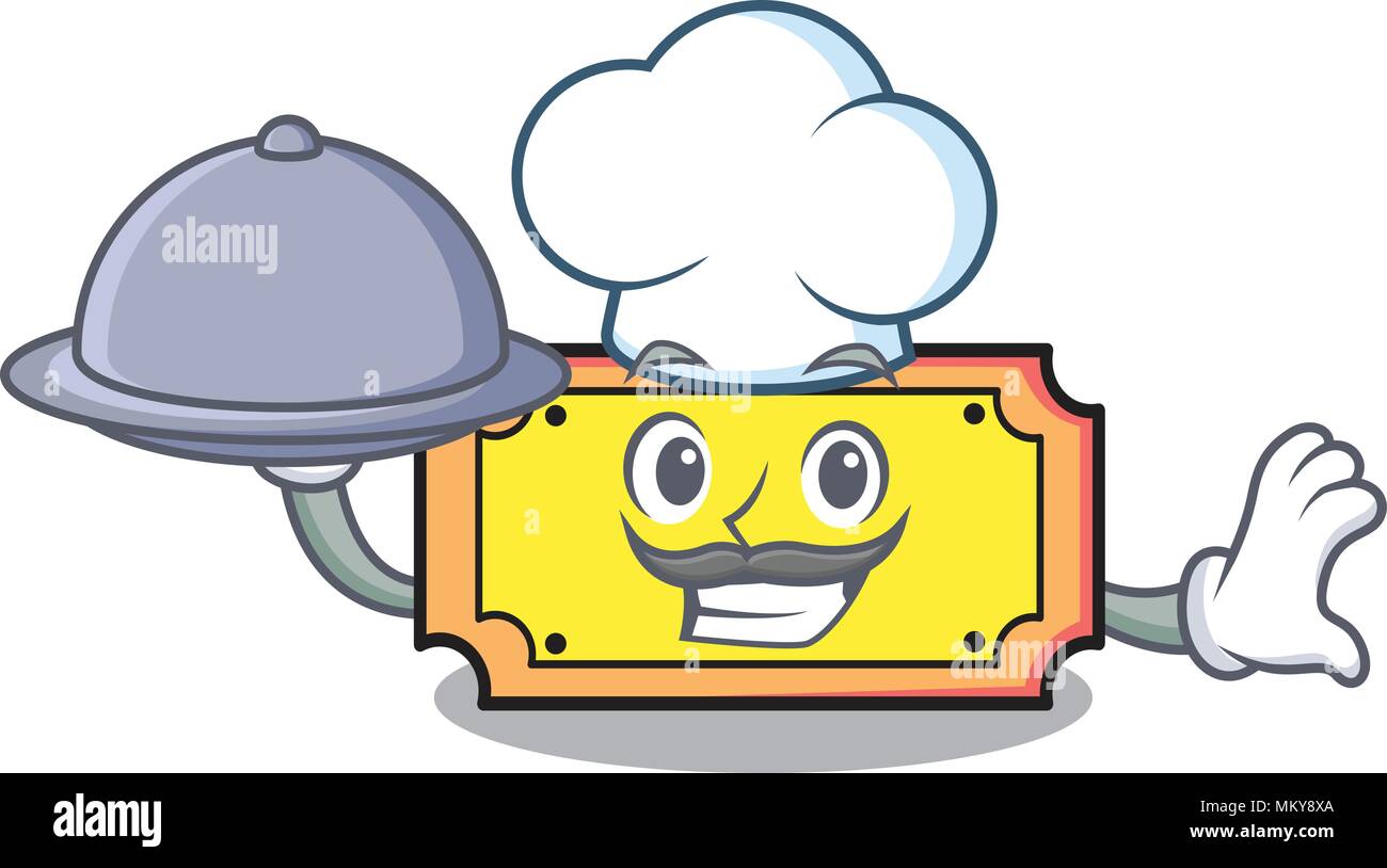 Chef with food ticket mascot cartoon style Stock Vector Image & Art - Alamy