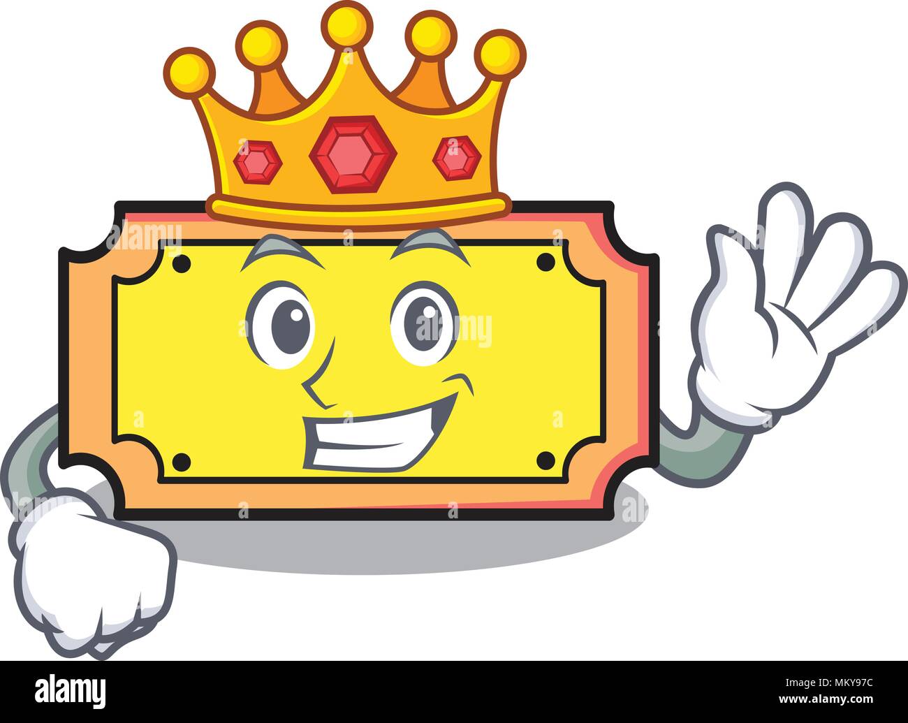 King ticket mascot cartoon style Stock Vector Image & Art - Alamy