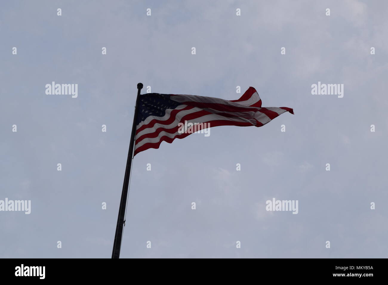 Flying the United States Flag Stock Photo - Alamy
