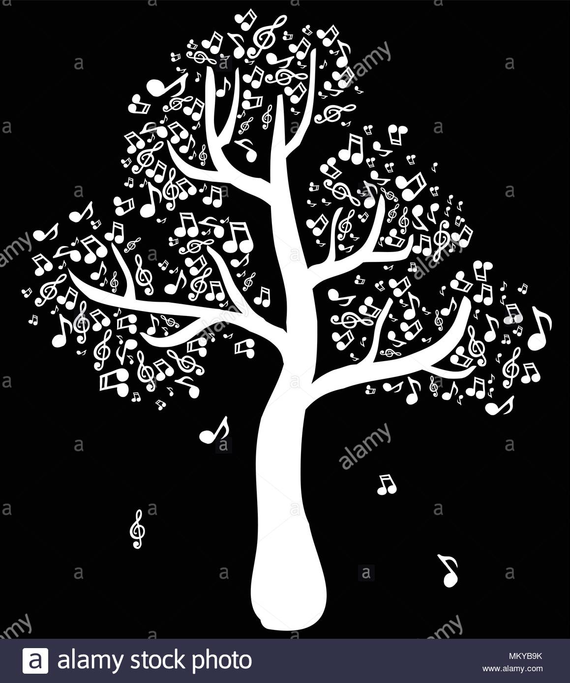 Vector Illustration Tree Musical Notes Stock Photos & Vector ...