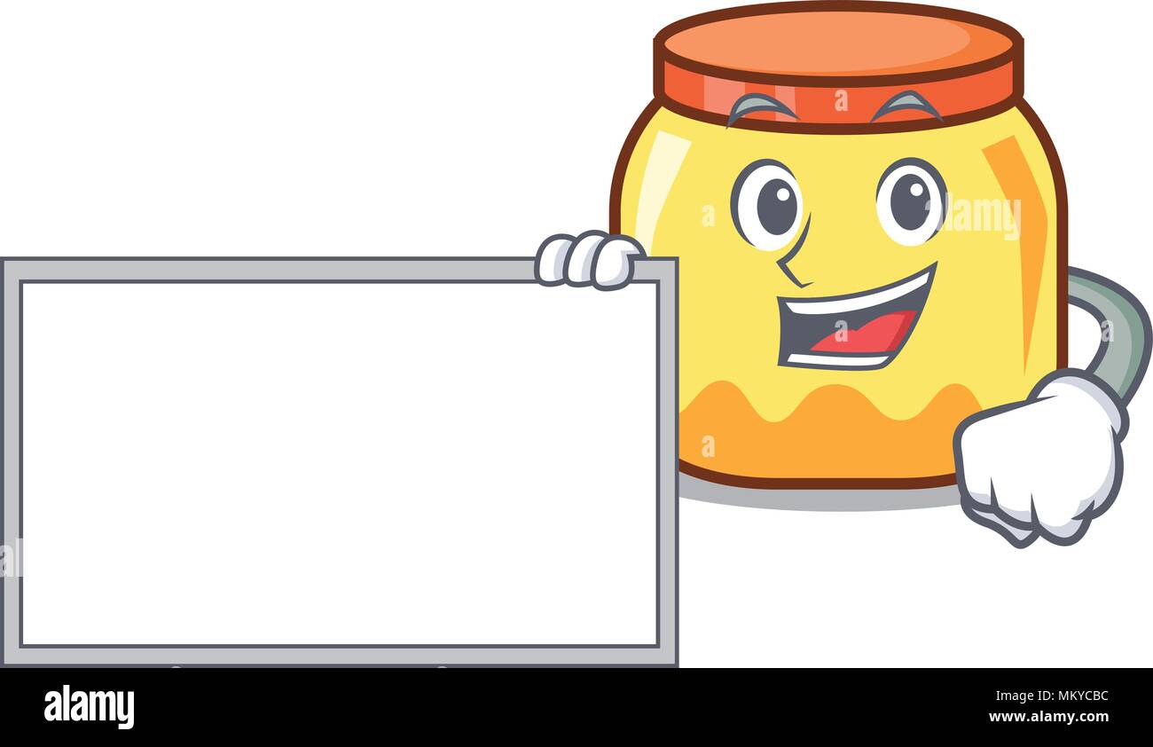 With board cream jar character cartoon Stock Vector Image & Art - Alamy