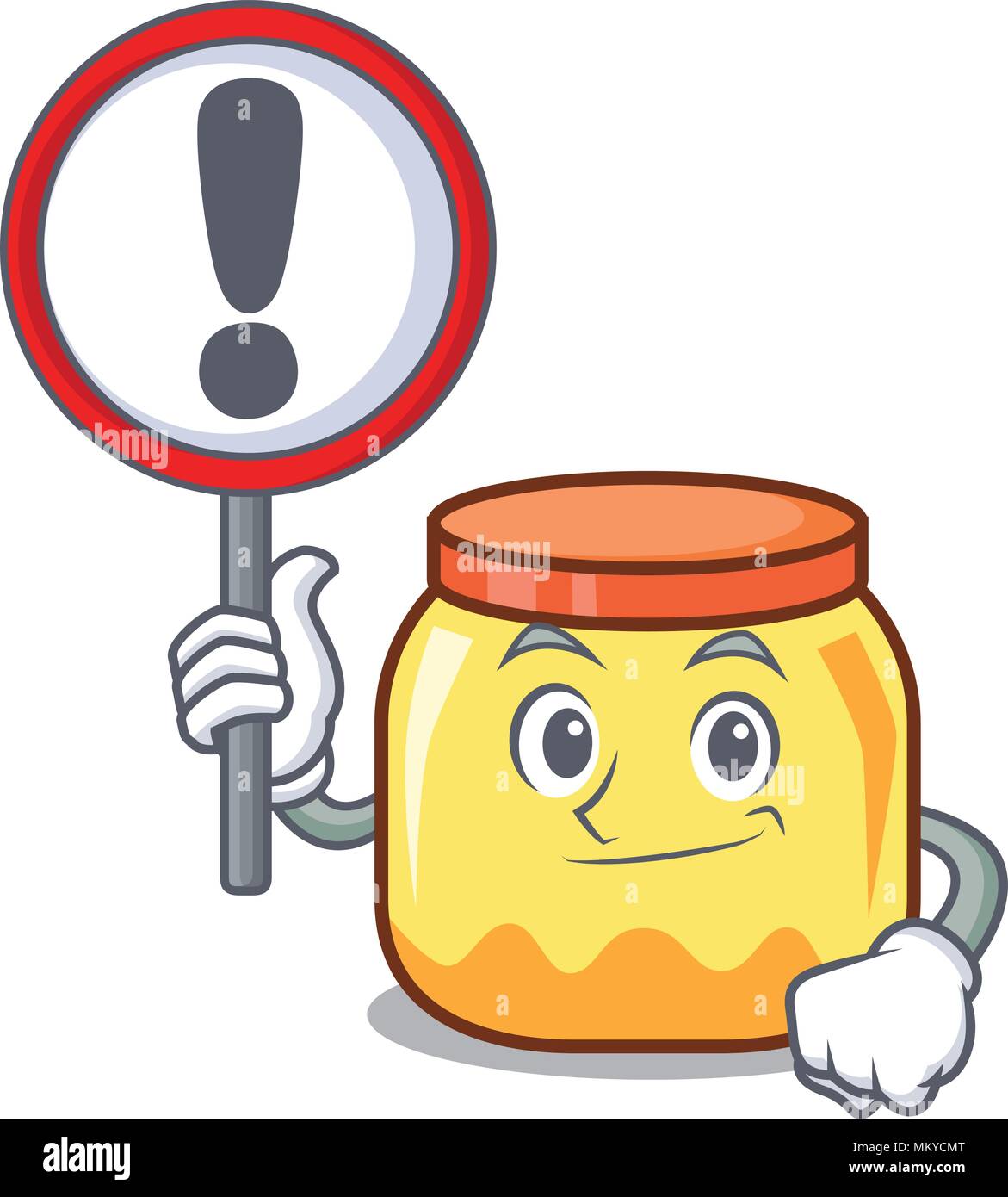 With sign cream jar character cartoon Stock Vector Image & Art - Alamy