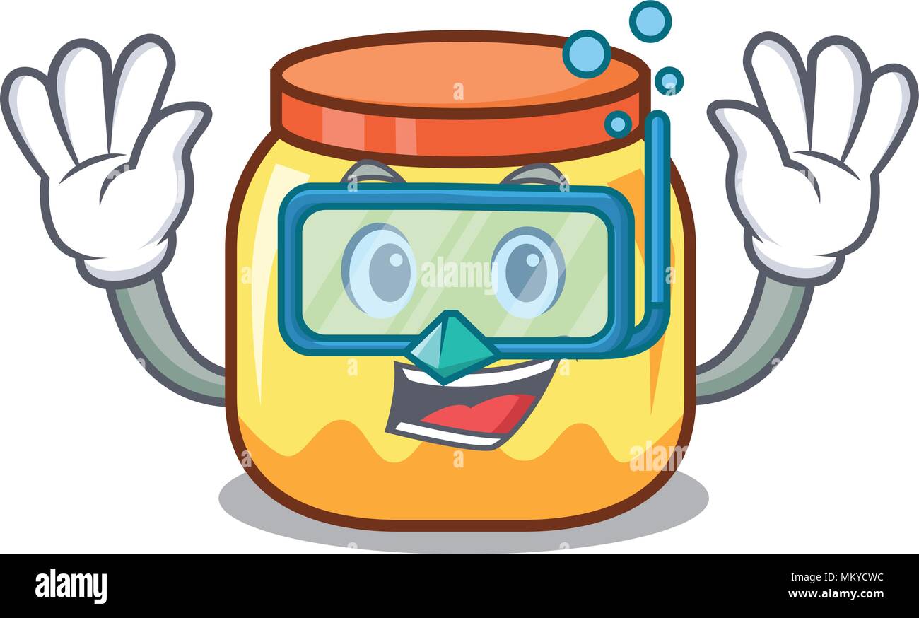 Diving cream jar character cartoon Stock Vector Image & Art - Alamy