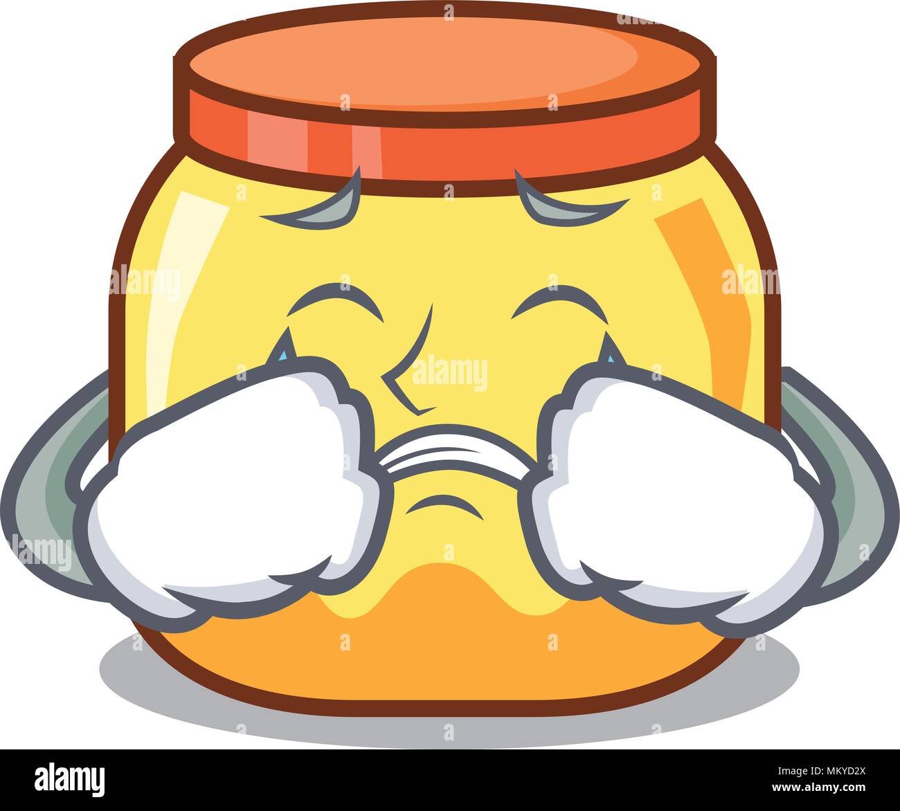 Crying cream jar mascot cartoon Stock Vector Image & Art - Alamy