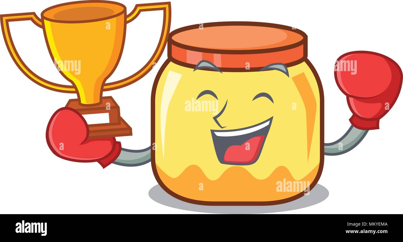 Boxing winner cream jar mascot cartoon Stock Vector Image & Art - Alamy