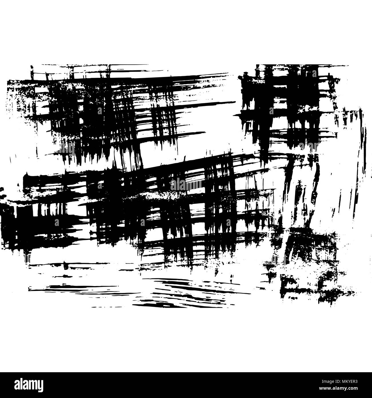 Ink brush background. Vector illustration. Grunge hand drawn watercolor ...