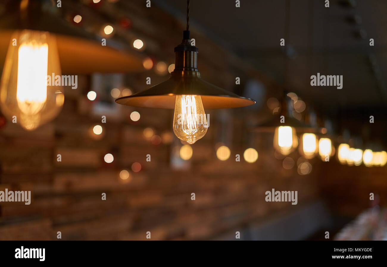 Light bulbs in restaurant hi-res stock photography and images - Alamy