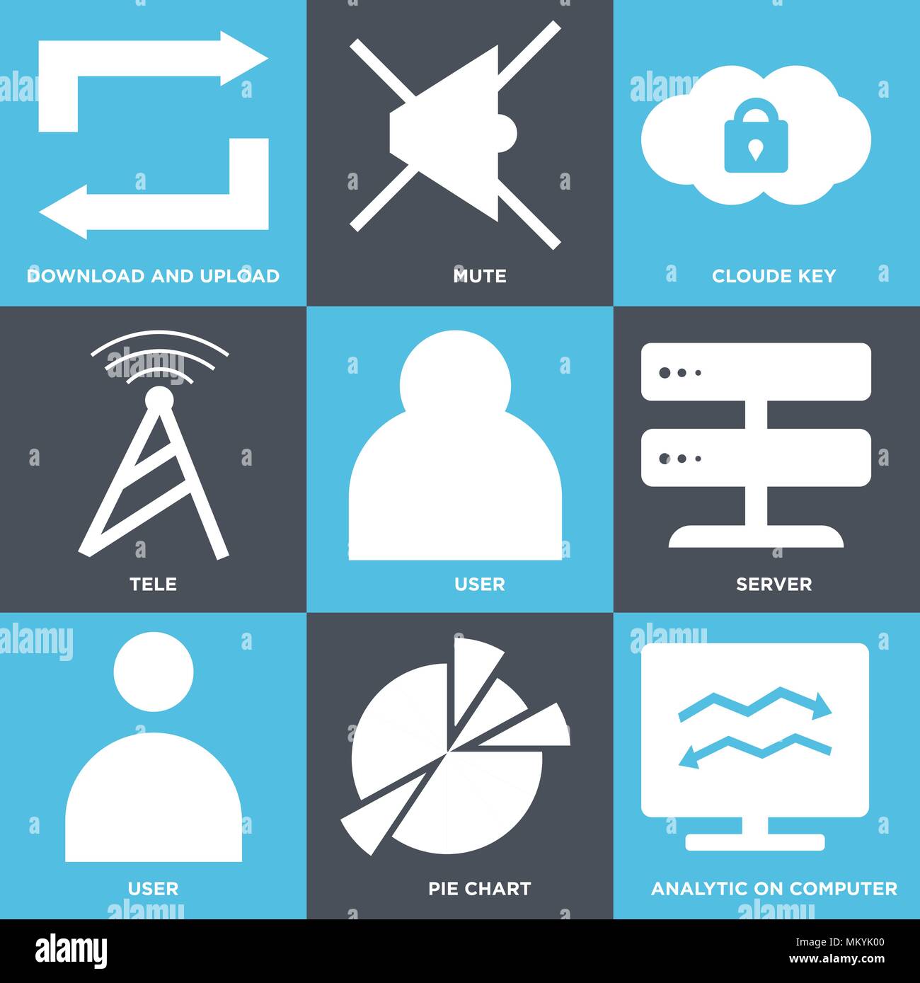 Set Of 9 Simple Editable Icons Such As Analytic On Computer Pie Chart