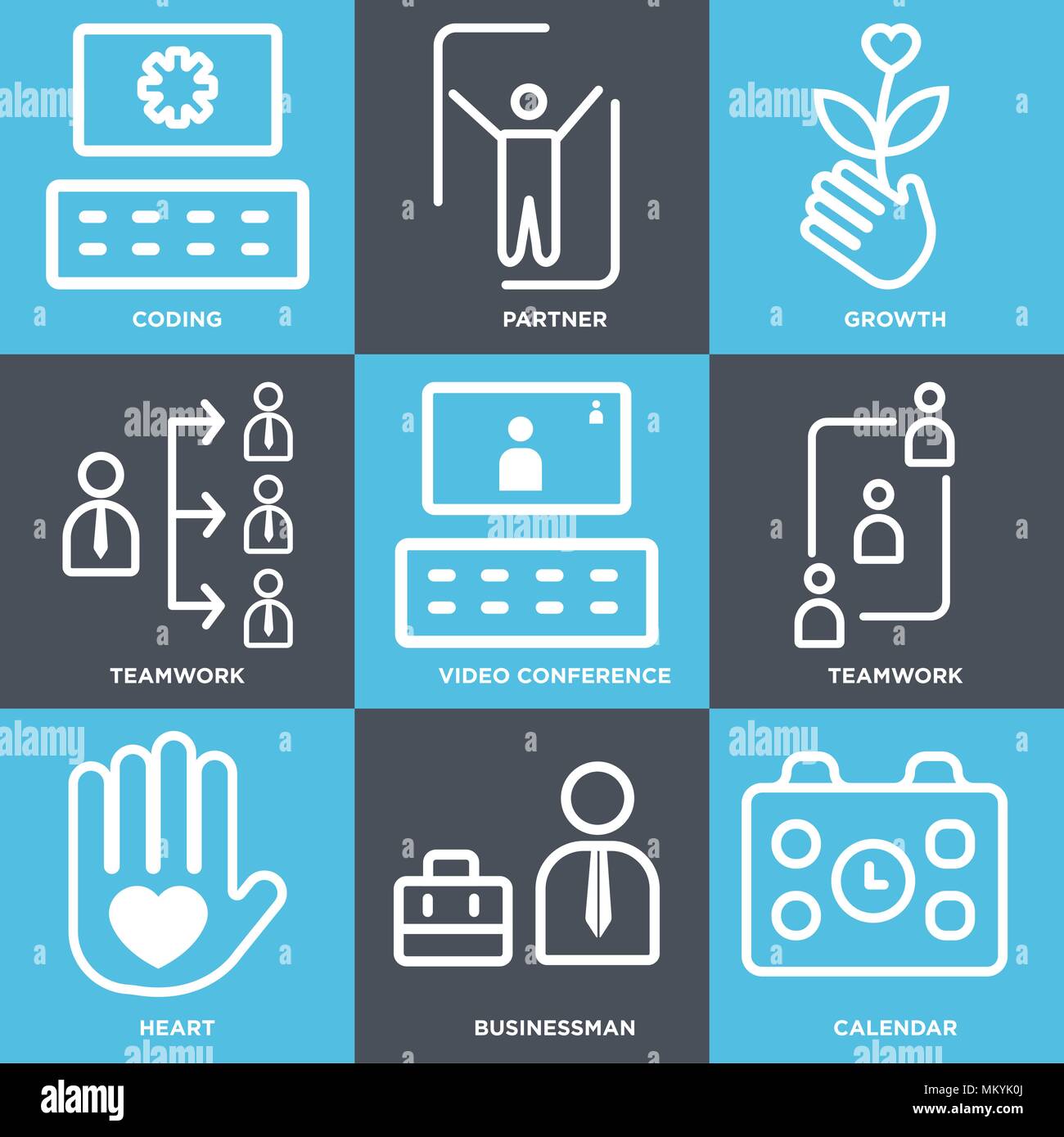 Coding teamwork line icon Stock Vector Images - Alamy