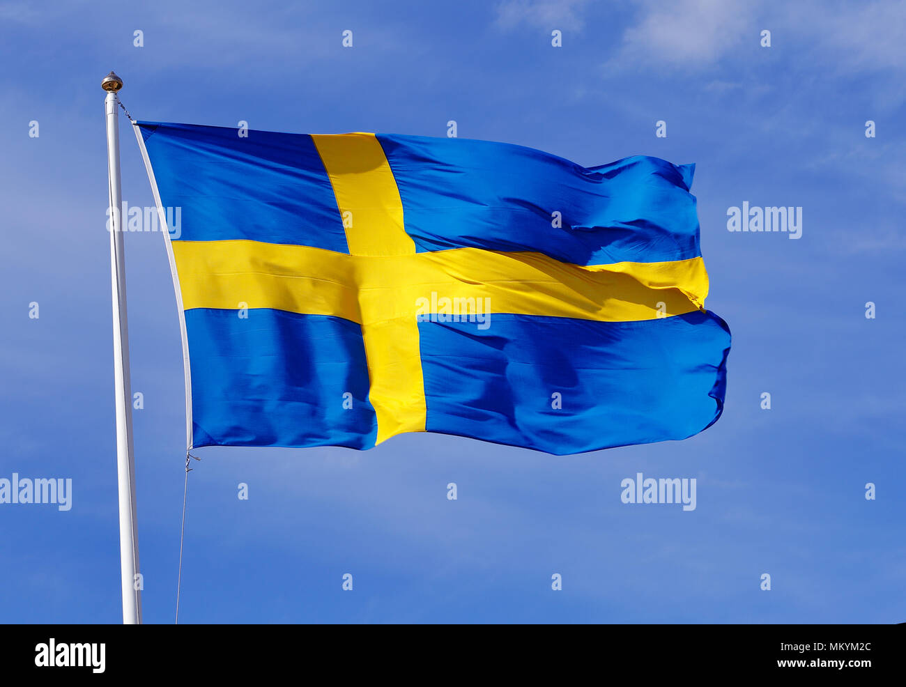Close up sweden flag waving hi-res stock photography and images - Alamy