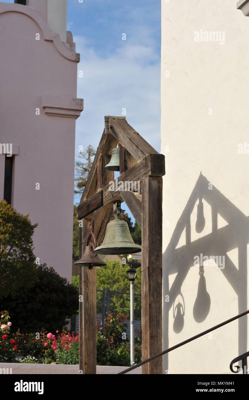 Mission bells at Mission San Rafael Arcangel, San Rafael, Marin County ...