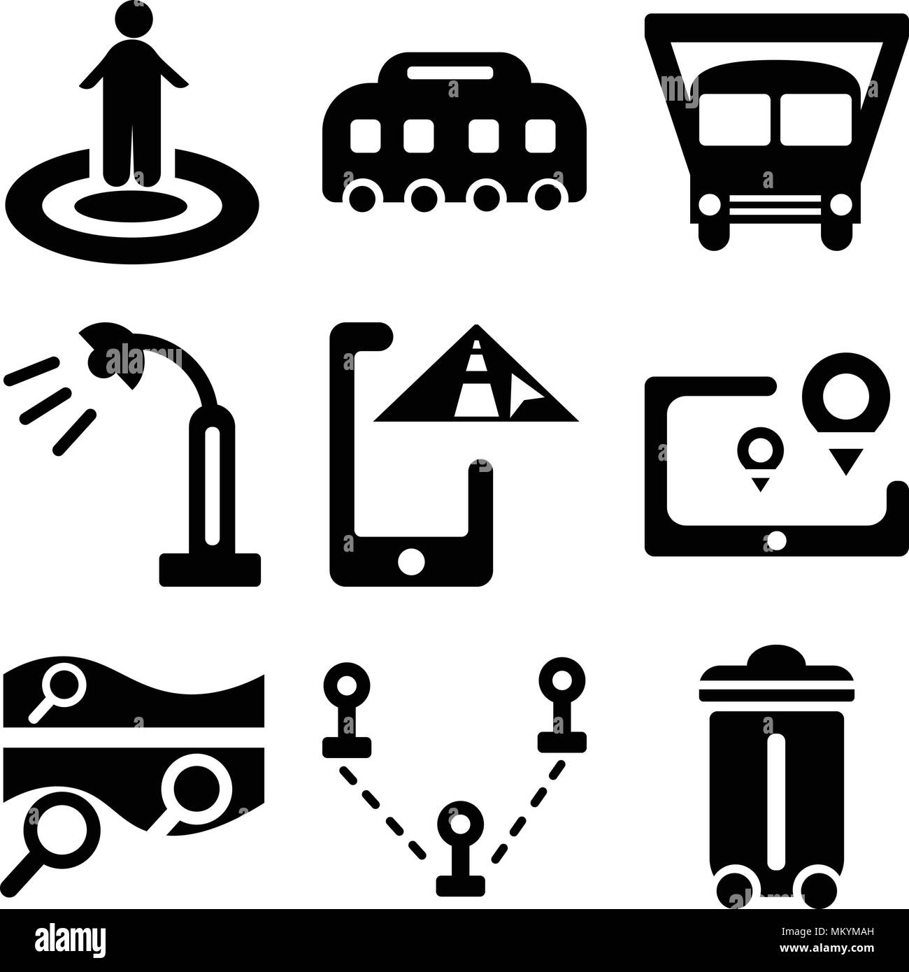 Map pointer bin icon hi-res stock photography and images - Alamy